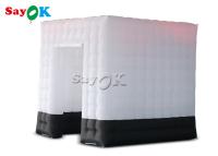 China 2.5x2.5x2.5m White Inflatable Photo Booth Tent with 17-Color LED Lighting and 250W Blower for sale