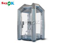 China 1.5m Silver Cube Inflatable Money Cash Booth Machine for Company Opening Events for sale