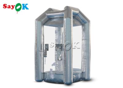 China 1.5m Silver Cube Inflatable Money Cash Booth Machine for Company Opening Events for sale