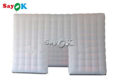 China Inflatable Cube Tent 6.5m 21ft Square Marquee with LED Tube Lights for Events for sale
