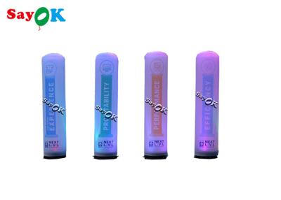 China 2m 7ft Inflatable LED Advertising Air Column with Full Color Printing and 4 LED Lights for sale