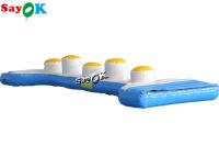 China Customized Inflatable Water Park Cylindrical Log Bridge 0.9mm PVC for Lake for sale
