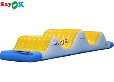 China Inflatable Water Tube Toy 6x2x1.1mH Yellow Children Playground Wave Track for Lake for sale