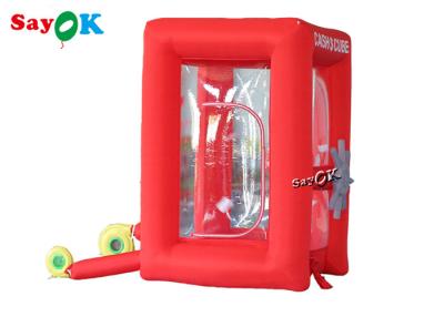 China Custom Red Portable Inflatable Money Machine 1.8x1.8x2.7m for Advertisement Events for sale