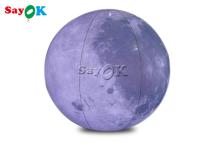 China 0.2mm PVC 2m Giant LED Inflatable Moon Light Balloon for Space Theme Stage Decoration for sale
