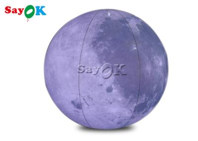 China 0.2mm PVC 2m Giant LED Inflatable Moon Light Balloon for Space Theme Stage Decoration for sale