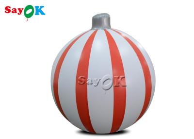 China 0.6m Custom PVC Self-Inflating Christmas Balloon - Red & White Store Decor with Waterproof UV-Resistant Material for sale