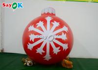 China 1.2m Red Inflatable Snowflake Ball Christmas Yard Decoration with Pump for sale