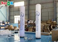China 3m White LED Lighting Inflatable Pillar Outdoor Advertising Column with Custom Printing for sale
