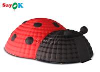 China Large Inflatable Ladybug Tent Red Black Sphere Air Inflatable for Outdoor Events 3m for sale