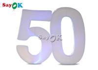 China 2.5m Inflatable Number 50 LED Light Decoration for Party Birthday Event Advertising for sale