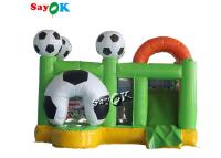 China Green PVC Inflatable Soccer Bouncer Slide Combo 3 Year Lifespan 1000D Baffles for sale