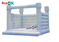 China White PVC Wedding Party Moon Bounce Castle 4.3m 14ft Inflatable with Custom Printing for sale