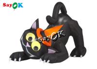 China 6 FT Inflatable Halloween Black Cat Decoration with LED Lights 210D Oxford Cloth for sale