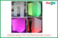 China Custom Inflatable Photo Booth Tent 2.4x2.4x2.5m with LED Lights for Event Advertising for sale