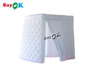 China Customized White Inflatable Photo Booth 2.4x2.4x2.4m Double Door for Party Event for sale