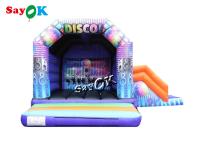 China 15x18ft Inflatable Disco Dome Bounce House With Slide Digital Printed for sale