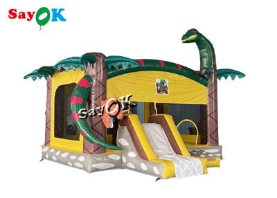 China Safari Animal Theme Inflatable Bounce Castle Combo 5x5x4mH Custom PVC Tarpaulin for sale