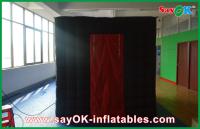 China Inflatable Photo Booth 2.5m x 2.5m x 2.5m Black Photobooth with LED Lights and CE Blower for sale