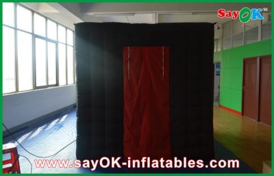 China Inflatable Photo Booth 2.5m x 2.5m x 2.5m Black Photobooth with LED Lights and CE Blower for sale
