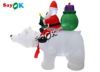 China 6ft Inflatable Santa Claus Rides Polar Bear Christmas Yard Decoration with CE Blower for sale