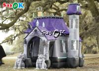 China 5m x 4m Inflatable Halloween Haunted House with Dead Tree and LED Lighting - 210D Oxford Cloth Construction for sale