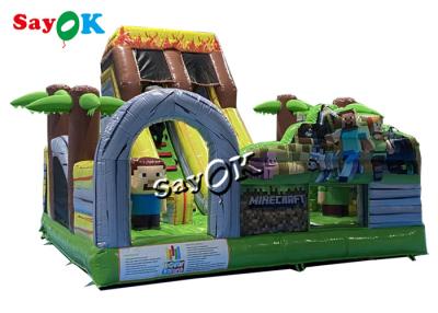 China Minecraft Theme Inflatable Bounce Castle Slide 6.5m x 5.5m with Water Features and CE/UL Certification for sale