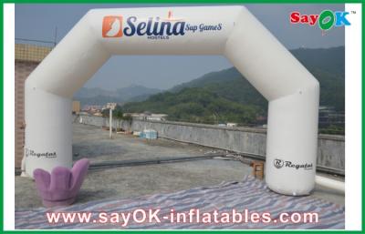 China White 0.45mm PVC Inflatable Arch Entrance Gate with Star Finish Line for Outdoor Advertising for sale