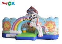 China Custom Unicorn Theme Kids Inflatable Bouncy Castle Slide PVC Tarpaulin with Blower CE SGS for sale