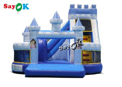 China 5m 16.5ft Blue Princess Bouncing Castle Commercial Inflatable Jumping Hhouse for sale