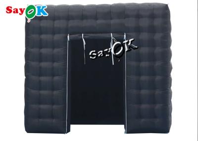China Portable Inflatable Photo Booth Cube 2x2x2m with LED Lights Single Door Event Tent for sale