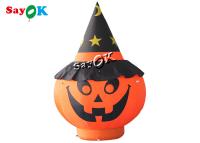 China Inflatable Halloween Pumpkin Decoration 2m with Black Hat and Built-in LED for sale