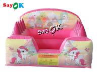 China Pink Unicorn Inflatable Ball Pit Pool 2.4m 7ft with Air Jugglers for Kids Party for sale