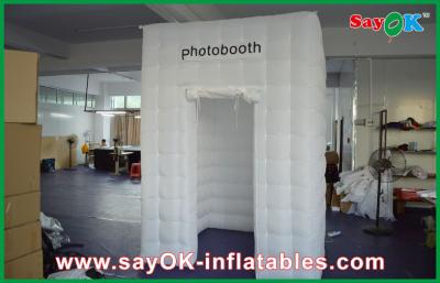 China Inflatable Cube Tent 2.6m Height White Oxford Cloth Photobooth with 12-Color LED Light for sale