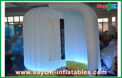 China Custom Inflatable Photo Booth 2.4m x 2.4m x 2.5m with LED Lights 210D Oxford Cloth for sale