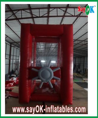 China Inflatable Money Booth 2.5x2x3m Red PVC Cash Catch Machine for Amusement Park for sale