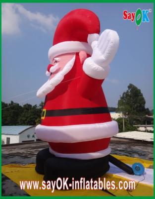 China Giant Santa Claus Inflatable Decoration 2m Height Customizable Red White for sale