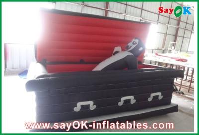 China Inflatable Halloween Coffin Decoration with LED Lighting 1m to 4m Custom Sizes for sale