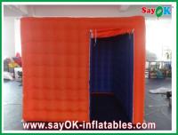 China Durable Inflatable Photo Booth 2.4x2.4x2.5m Orange Outside Purple Inside with Door for sale