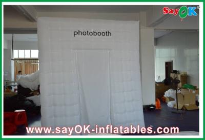 China Inflatable Photo Booth Enclosure 2.4x2.4x2.5m Oxford Cloth Advertising Photobooth with LED Lights for sale