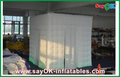 China Inflatable Photo Booth 2.4x2.4x2.5m Oxford Cloth PVC Coated with LED Lights and 2 Doors for sale