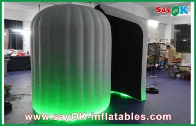 China Round Inflatable Photo Booth 2.4m with 16 LED Colors for Wedding Events for sale