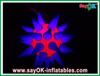 China Inflatable Star Decoration 1.5m 12 LED Lights 190T Nylon Oxford Purple Red for sale