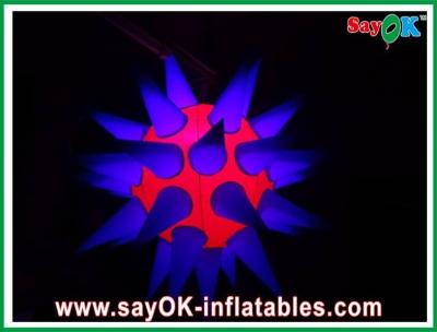 China Inflatable Star Decoration 1.5m 12 LED Lights 190T Nylon Oxford Purple Red for sale
