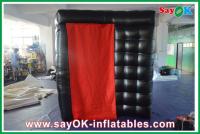 China Inflatable Photo Booth 2.4x2.4x2.5m Oxford Cloth with LED Lights and Red Curtain for sale