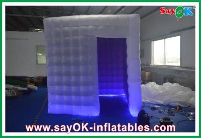 China Inflatable Photo Studio Oxford Cloth PVC Coated Photobooth Kiosk 2.4m x 2.4m with LED Lights for sale