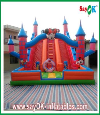 China Inflatable Dry Slide Red Mickey Mouse Water Slide 0.55mm PVC 6m x 3m x 5m for sale