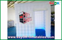China Square Inflatable Photo Booth 2.4m with LED Lights Oxford Cloth Portable for Wedding Event for sale