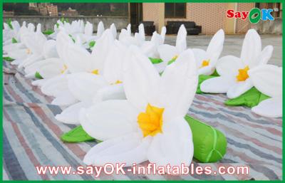 China White Flower Chain Inflatable Lighting Decoration 2m Oxford Cloth for Wedding Party for sale