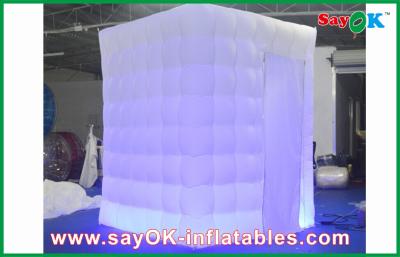 China Inflatable Photo Booth 2.4x2.4x2.5m Oxford Cloth 12 LED Colors for Wedding Party Event for sale